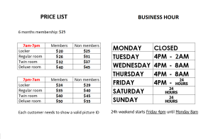 Rates – F212° Steam